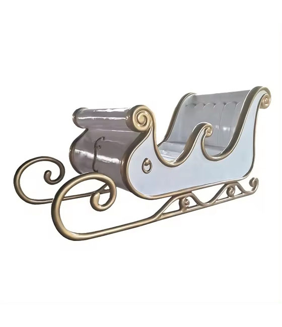 2.9m White and Gold Santa Sleigh - The Christmas Tree Company
