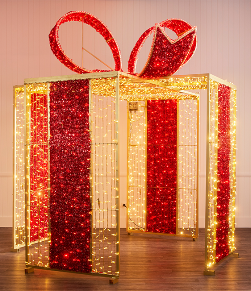 Buy 3m Gold and Red Light Up Gift Box Arch Online in Australia - The ...