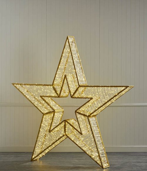Buy 2m Gold Light Up Star Online in Australia - The Christmas Tree Company
