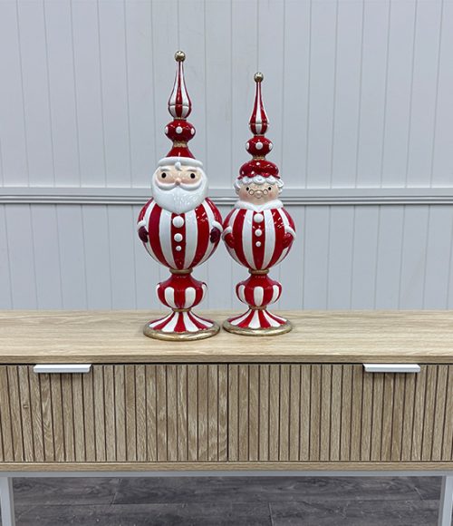 Buy Red and White Santa Finial Online in Australia - The Christmas Tree ...