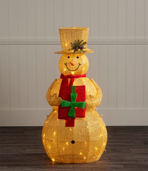 Buy 4ft Outdoor Pre-Lit Gold Snowman Online in Australia - The ...