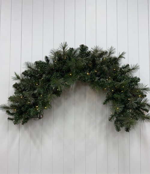 Buy Pre-Lit Glittery Gold Pine Split Wreath with Multi-Coloured Lights ...